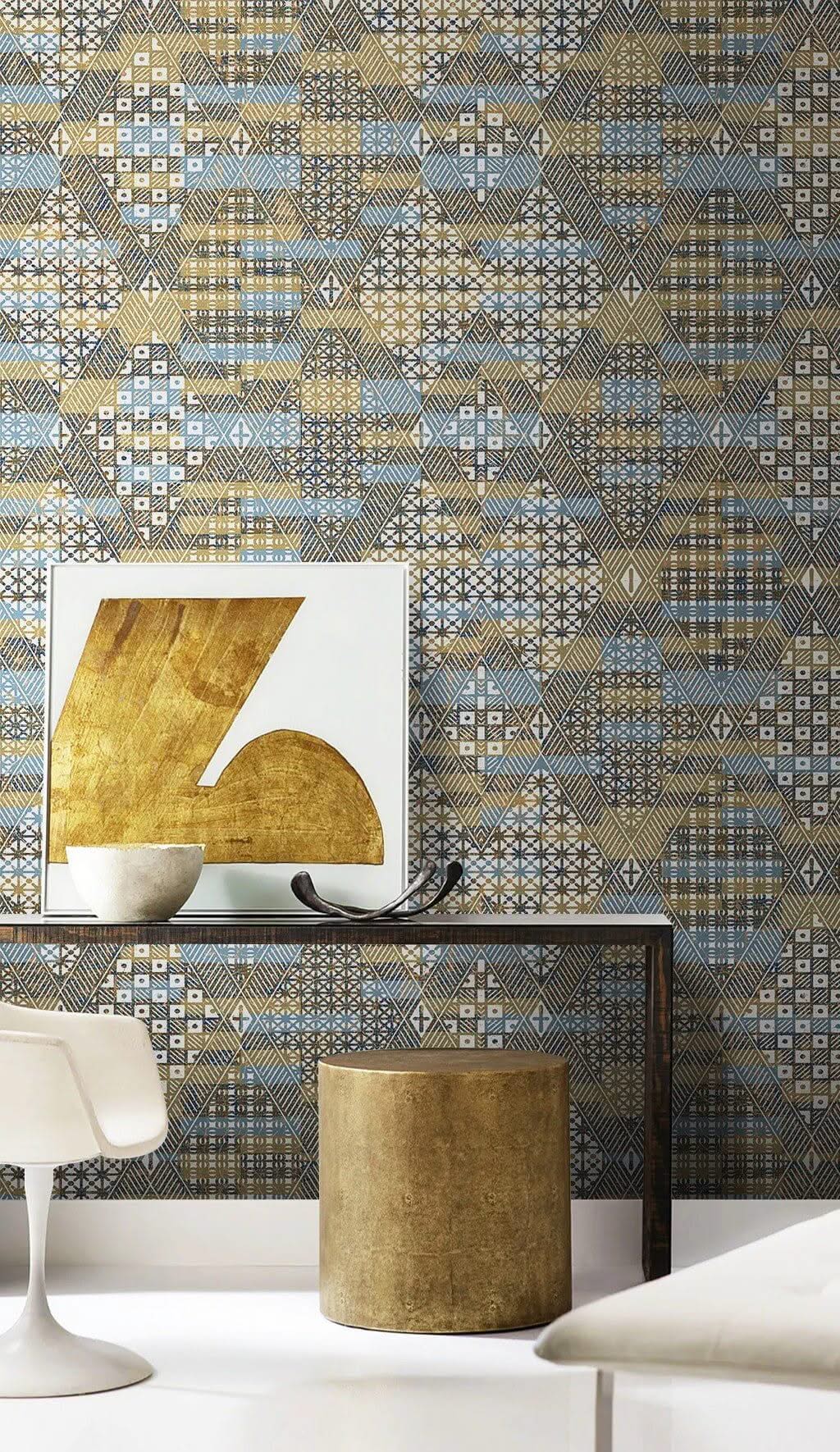 Geometric Morrocon Gimble Wallpaper Mural | Geometric Shapes Wallpaper ...