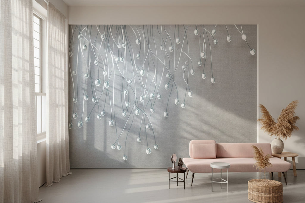 Glow Particles Wallpaper Mural: Elevate Your Décor | Geometric Shapes ...