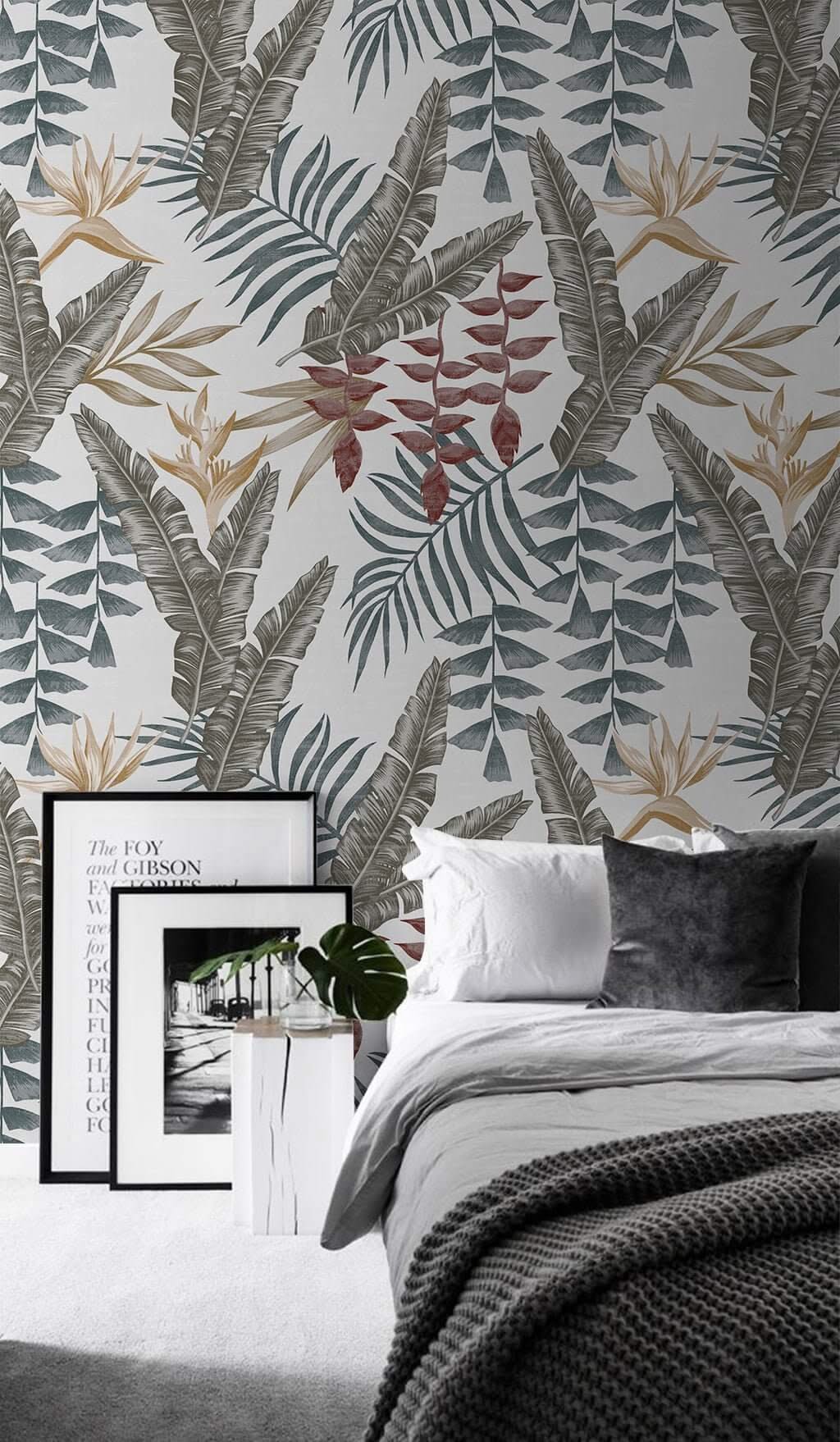 Suttle Leaves Wallpaper Mural | Flower & Leaf Wallpaper – GraffitiWallArt