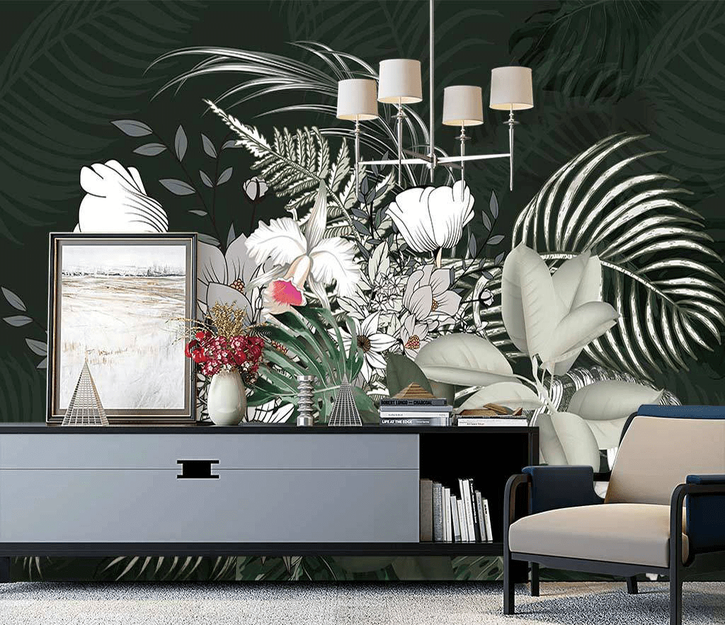 Tropical Wallpaper Murals: Explore Paradise | Flower & Leaf Wallpaper ...