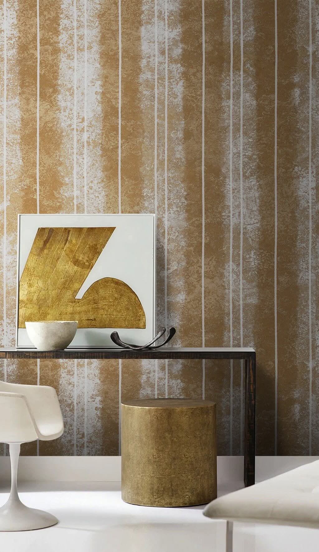 Yellow Abstract Linear Wallpaper Mural | Geometric Shapes Wallpaper ...