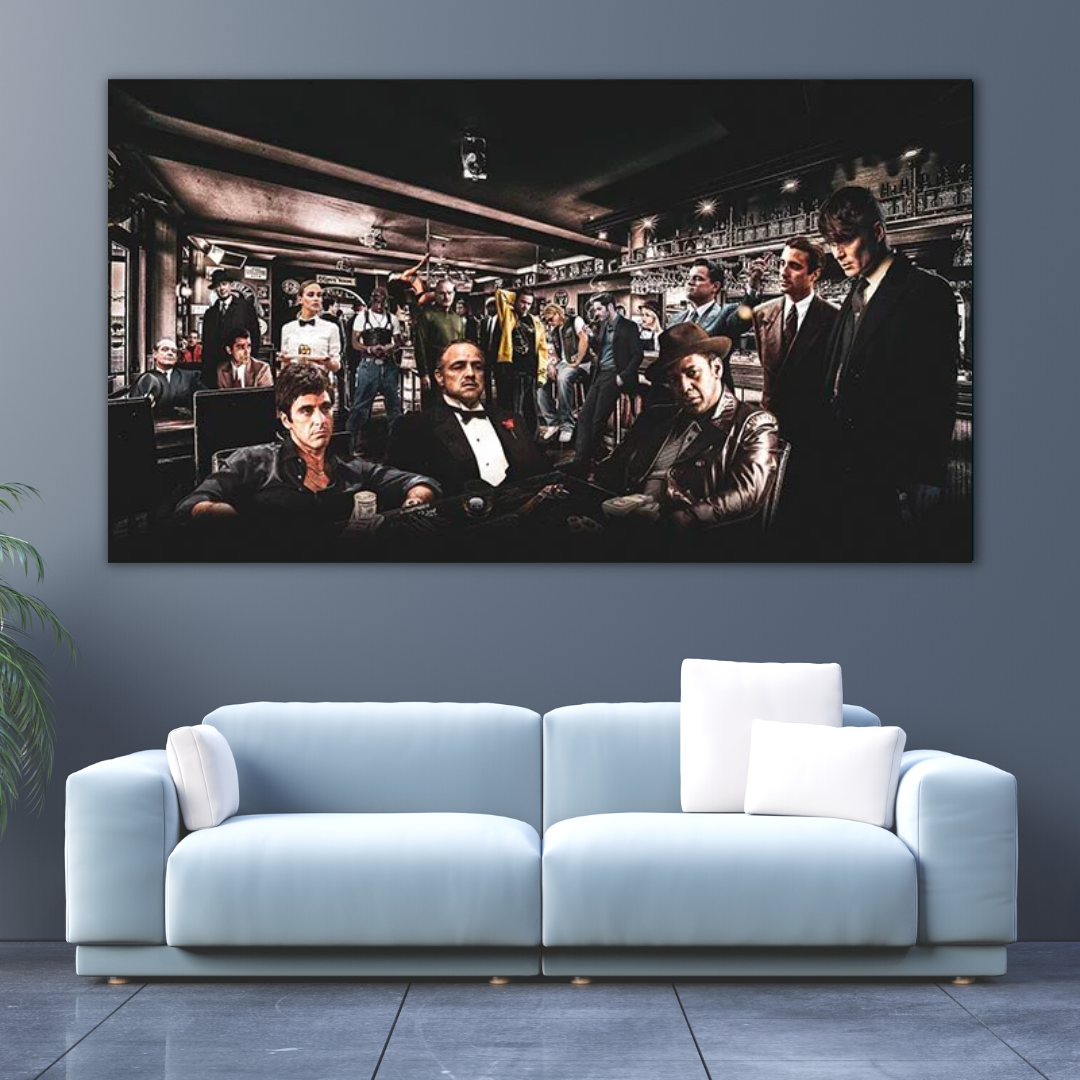 Godfather Scarface Character Art – Crime Movie Tribute | Wall Posters ...