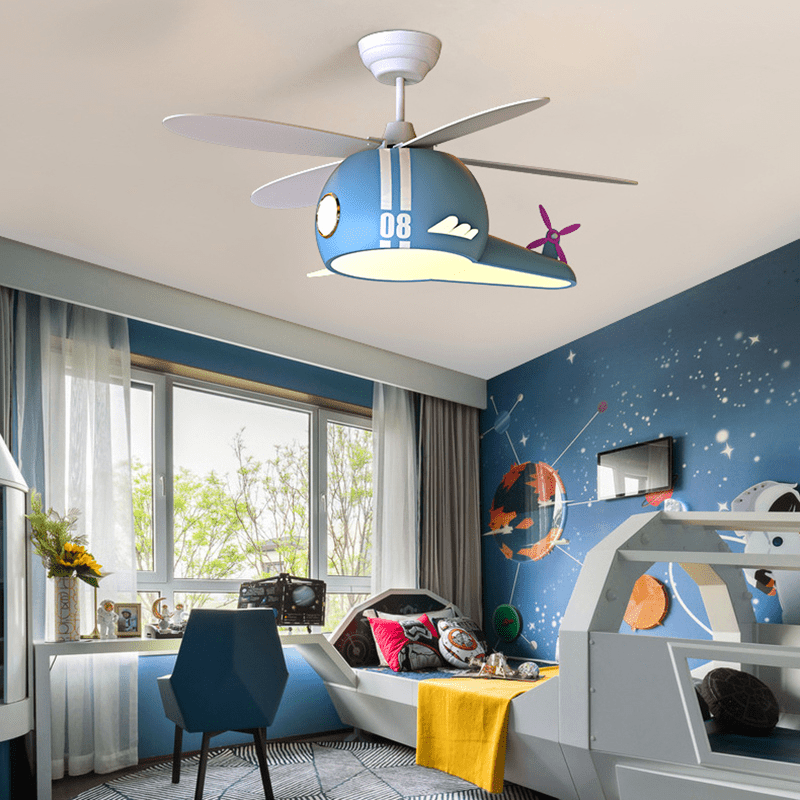 Kids Room Helicopter Ceiling Fan with Light - Art Deco Style | Kids ...